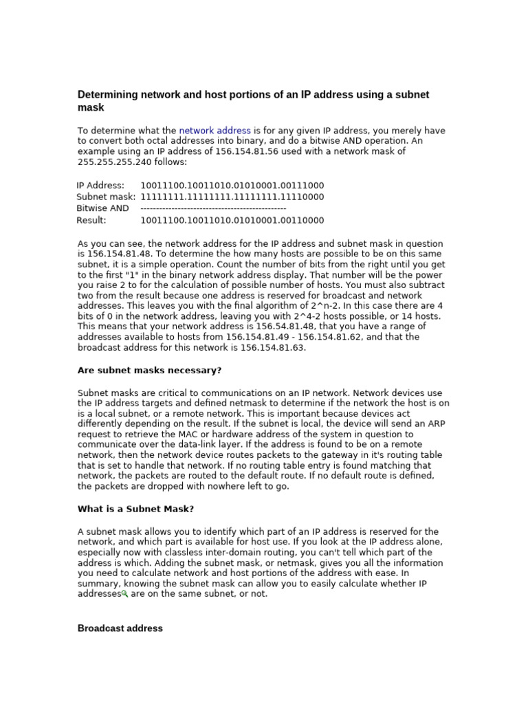 Determining Network & Host | PDF | Ip Address | Computer Network