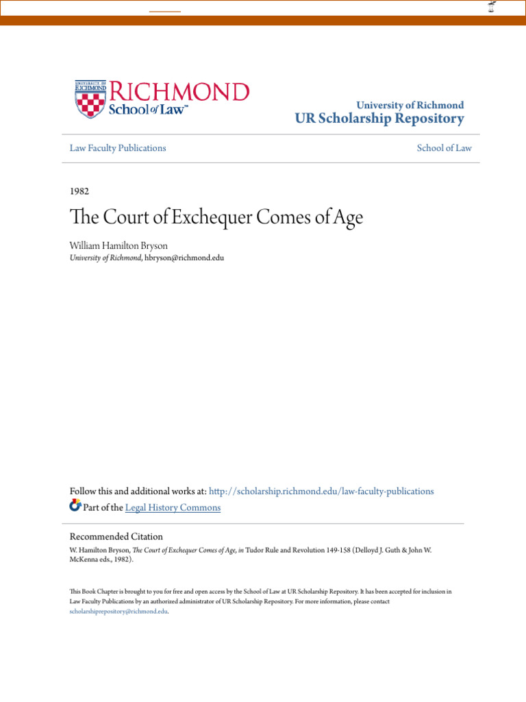 COurt of Exchequer History Cambrige University Press | PDF