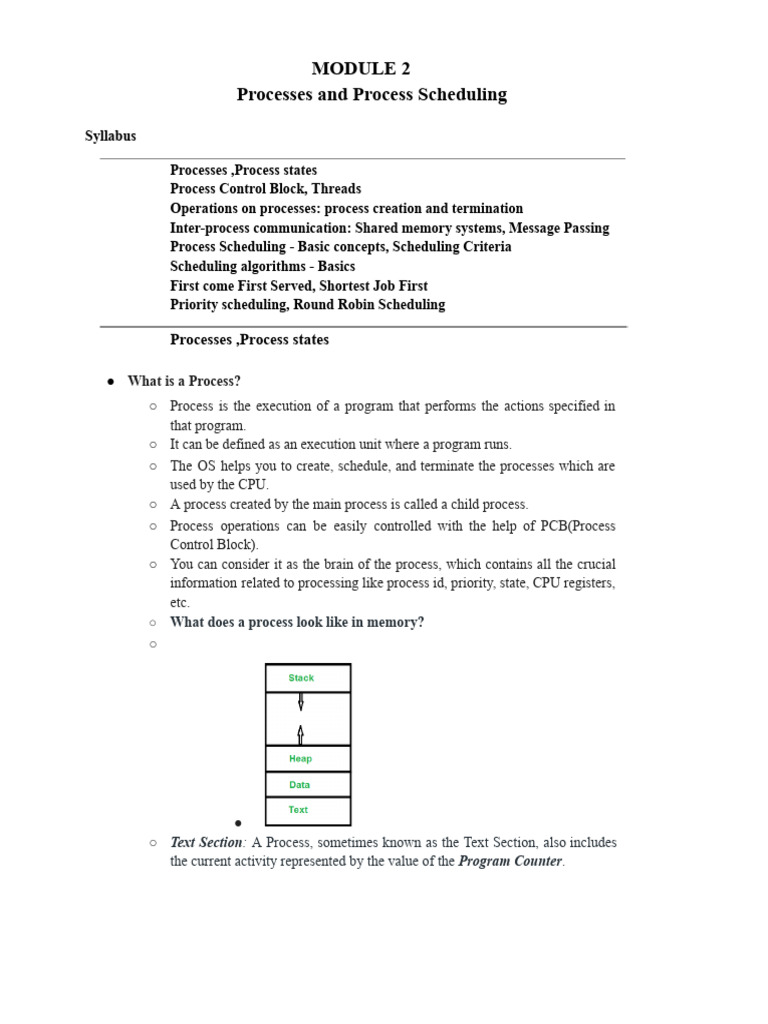 Process Scheduling and Management Basics | PDF | Process (Computing) | Thread (Computing)