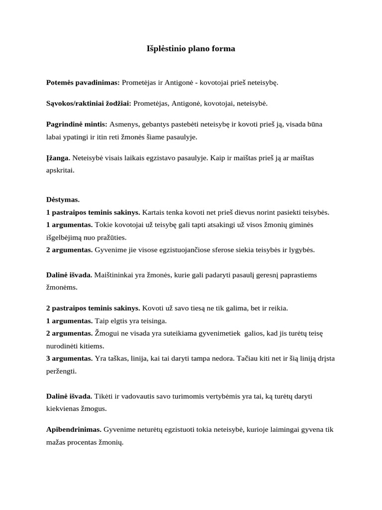 Kalbėjimo Planas | PDF