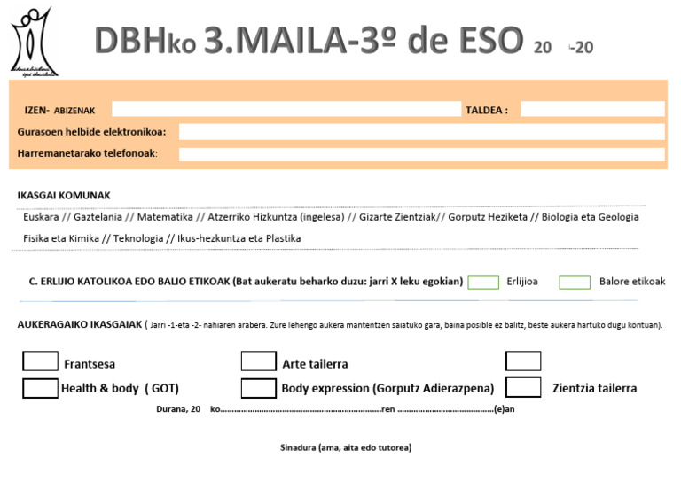 Inprimakia DBH 3,, (1) | PDF