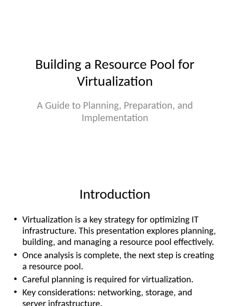Lecture 3 Second Unit Building - Resource - Pool - Virtualization | PDF | Computer Data Storage ...
