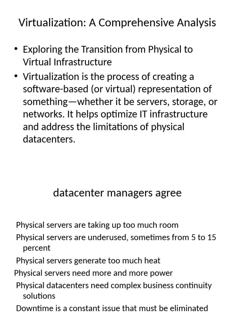 LEcture 2 Virtualization Infratructure Intro | PDF | Virtualization | Data Center