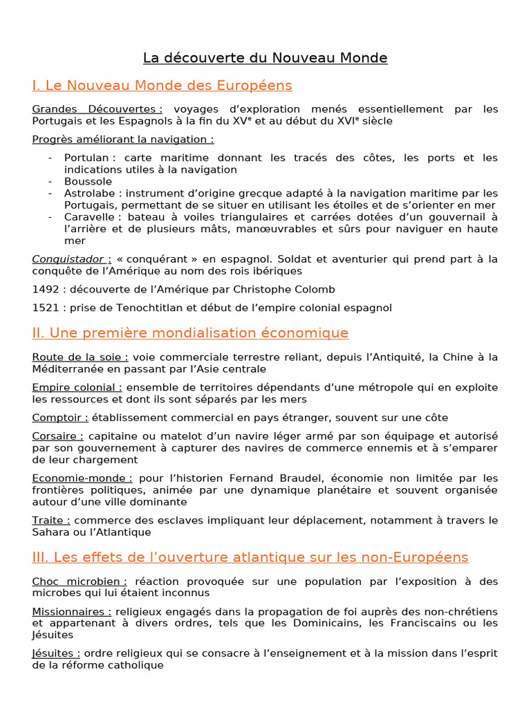 La découverte du Nouveau Monde | PDF | Grandes découvertes | Colonialisme
