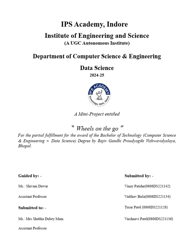 Project Report Wheels On The Go. | PDF | Software Development Process ...