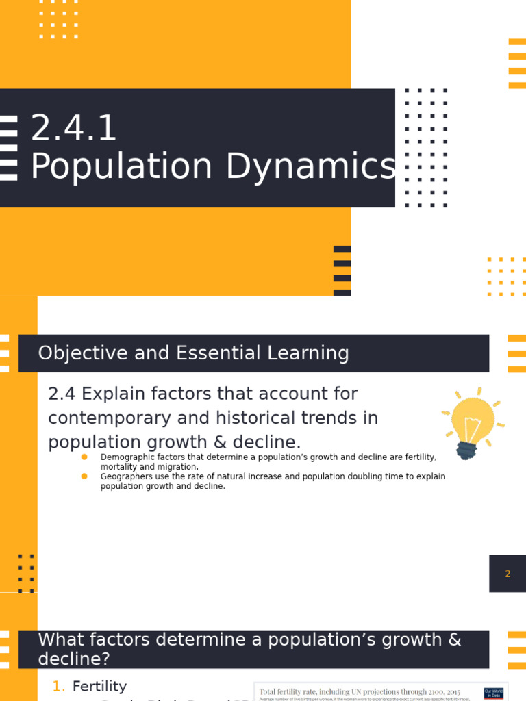 2.4 Population Dynamics | PDF | Total Fertility Rate | Population Growth