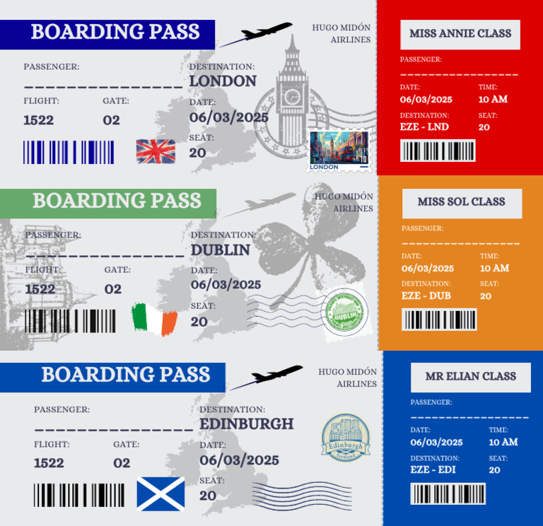 Blue Grey Modern Minimalist Boarding Pass Flight Ticket PDF | PDF ...