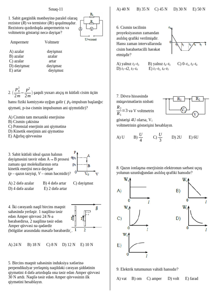 Kainat Sinaq Mart-3 11 Sinif | PDF