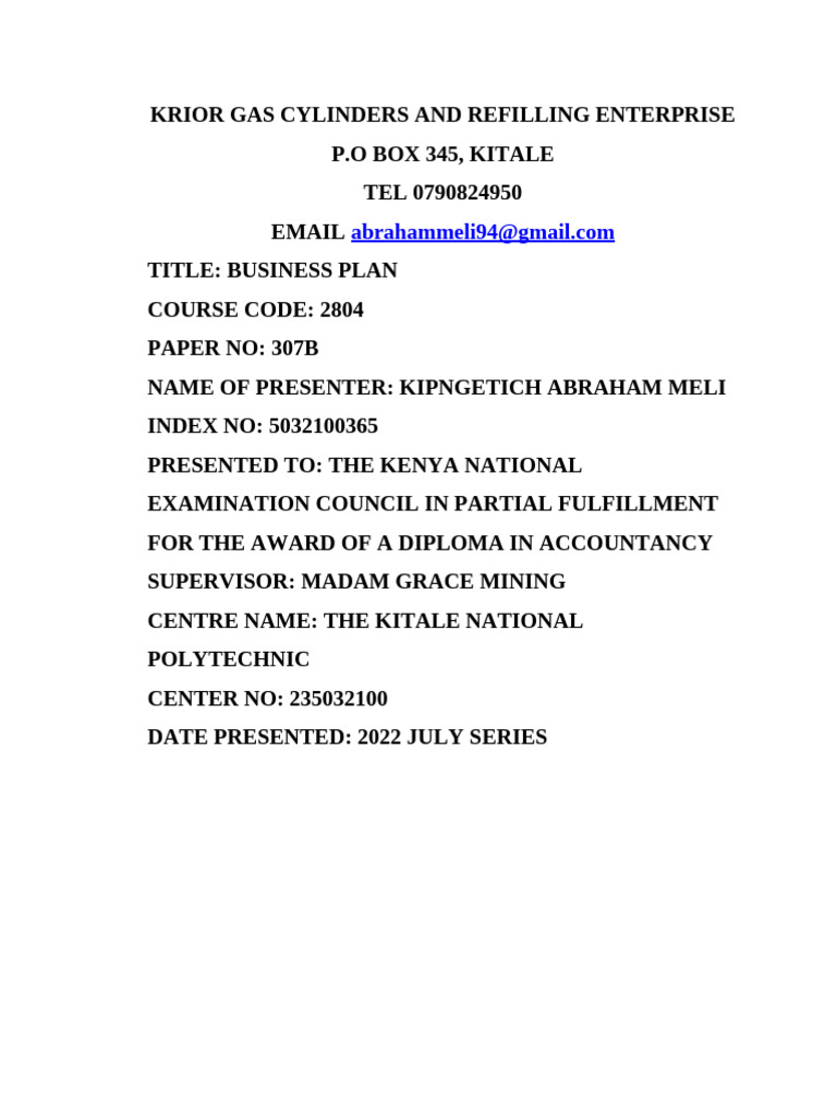 Kipng'etich Abraham Meli | PDF | Sole Proprietorship | Sales