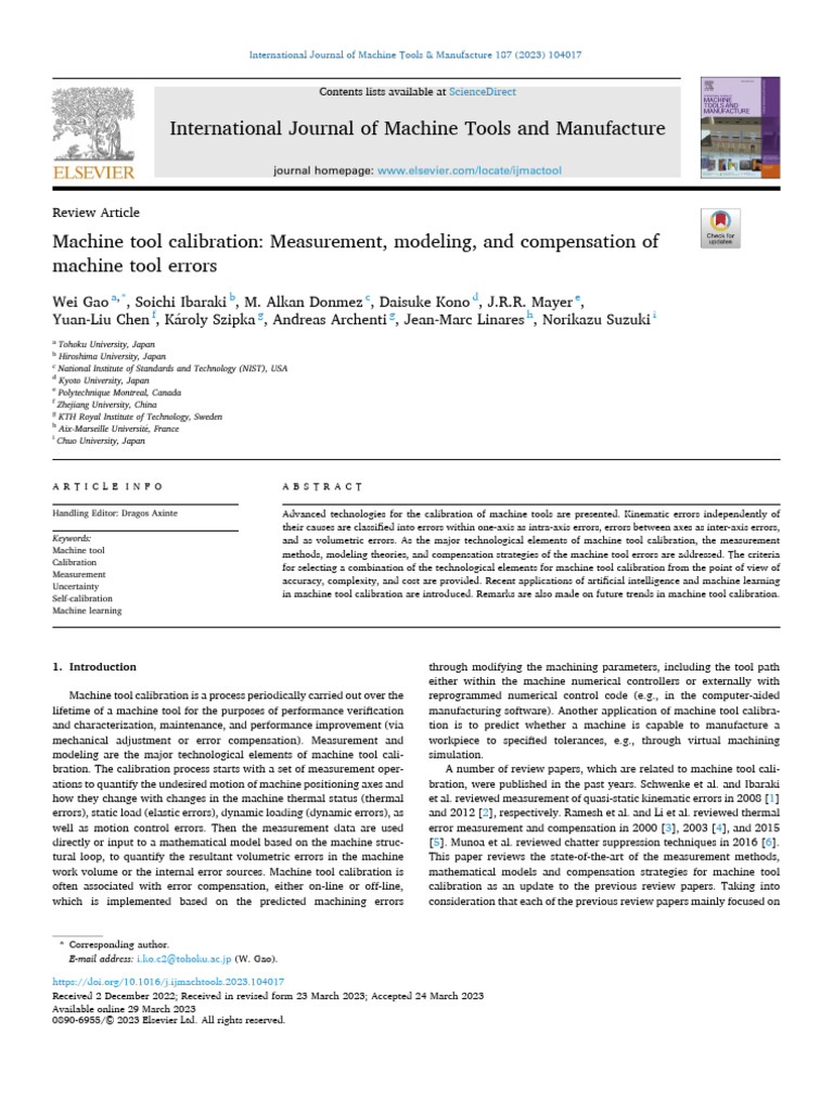 Machine Tool Calibration Techniques | PDF | Rotation | Machines
