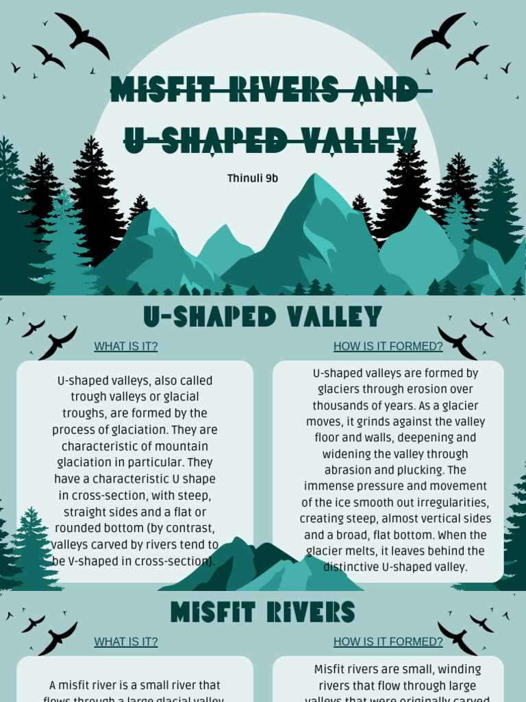 U-Shaped Valley and Misfit Rivers | PDF | Valley | Glacier