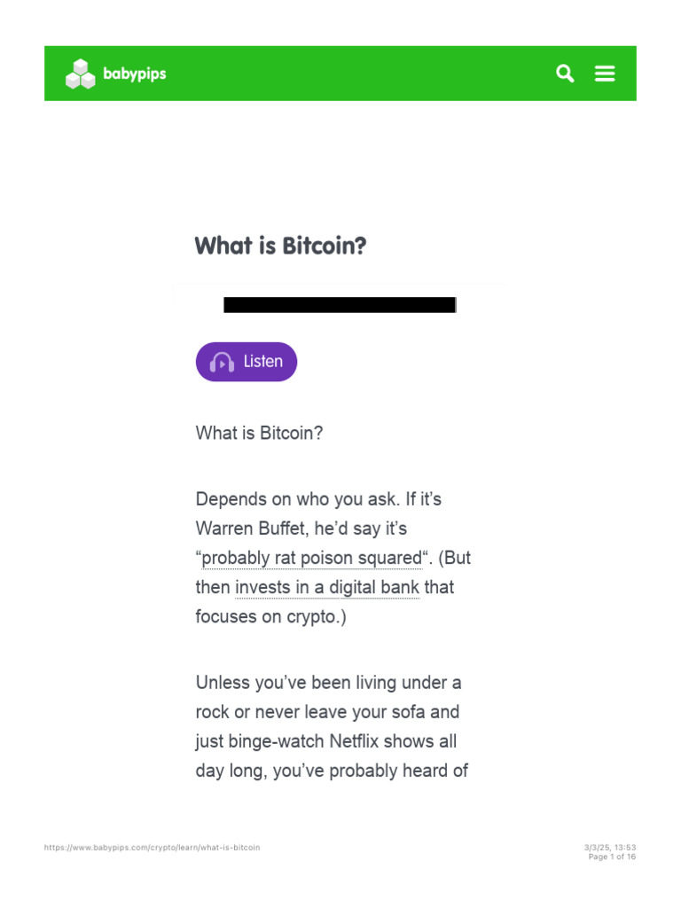 5 What Is Bitcoin? | PDF | Bitcoin | Cryptocurrency
