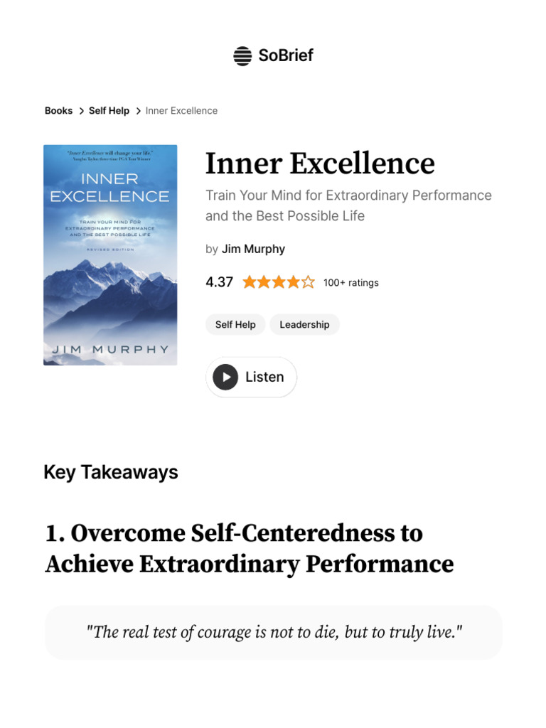 Inner Excellence: Achieve Extraordinary Life | PDF | Mind | Personal ...