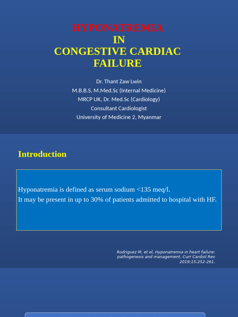 Hyponatremia in Heart Failure Management | PDF | Kidney | Heart Failure