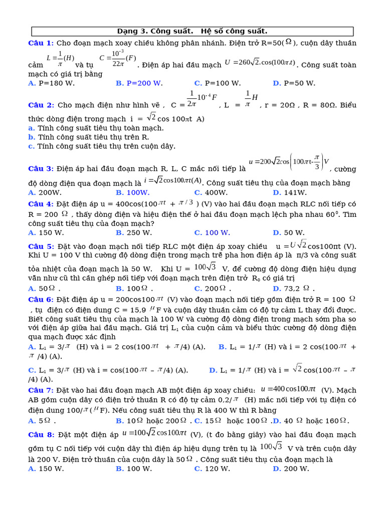 D NG 3 Cong Suat, He So Cong Suat | PDF