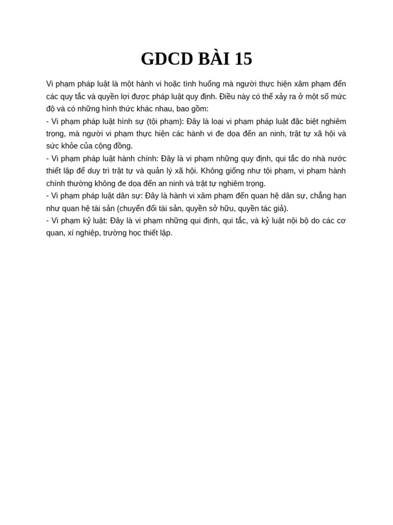 GDCD Bài 15 | PDF