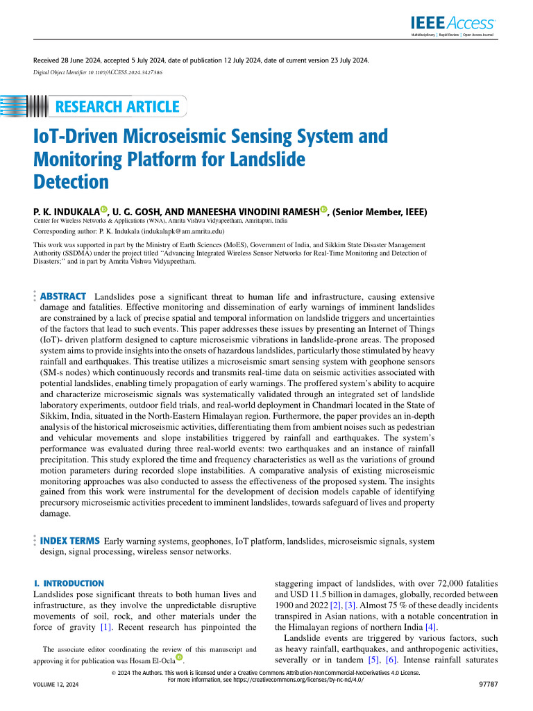IoT-Driven Microseismic Sensing System and Monitoring Platform For Landslide Detection | PDF ...