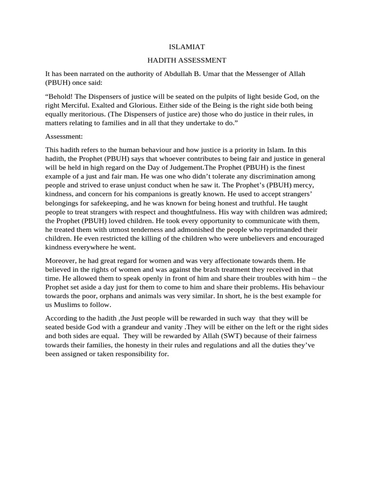 Importance of Justice in Islam | PDF