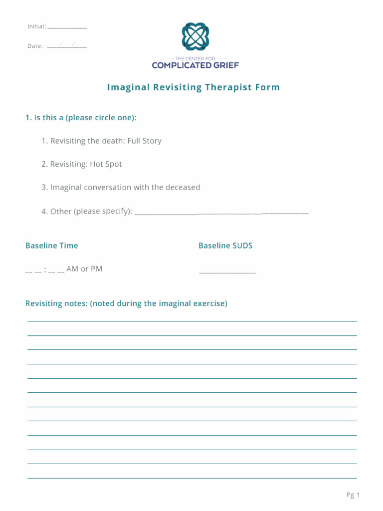 Imaginal Revisiting Therapist FOrm | PDF