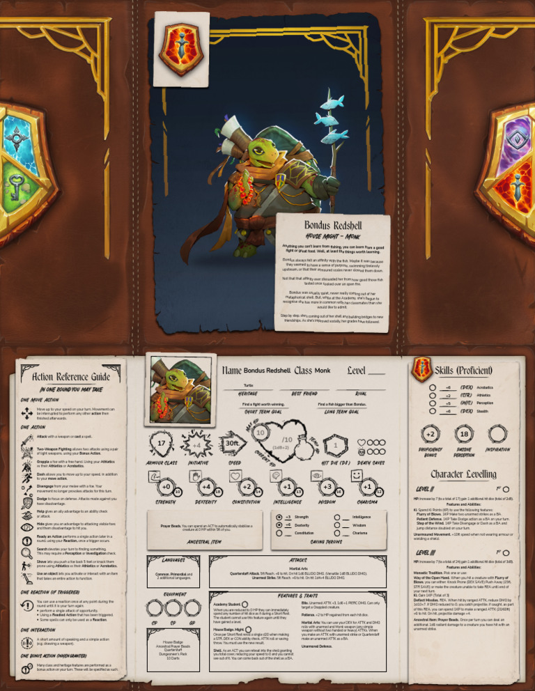 AA1C Character Sheet Monk | PDF