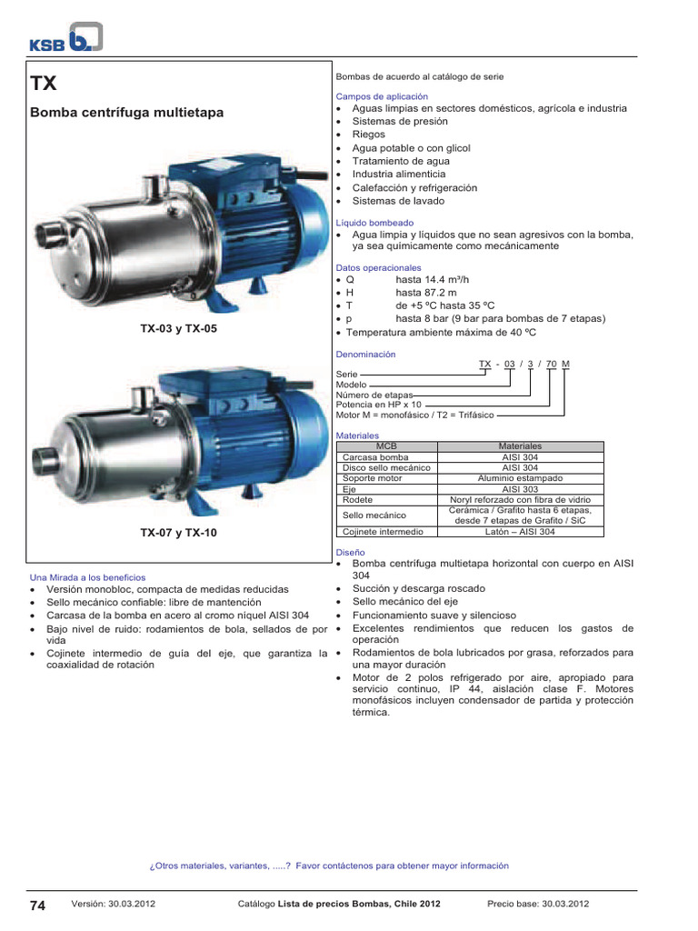 ksb-tx catalogo | PDF | Rodamiento (Mecánico) | Máquinas