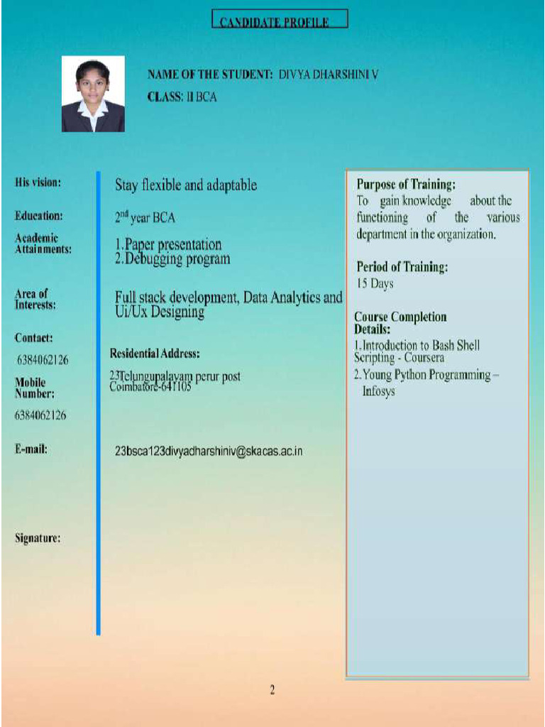 Divyadharshini | PDF