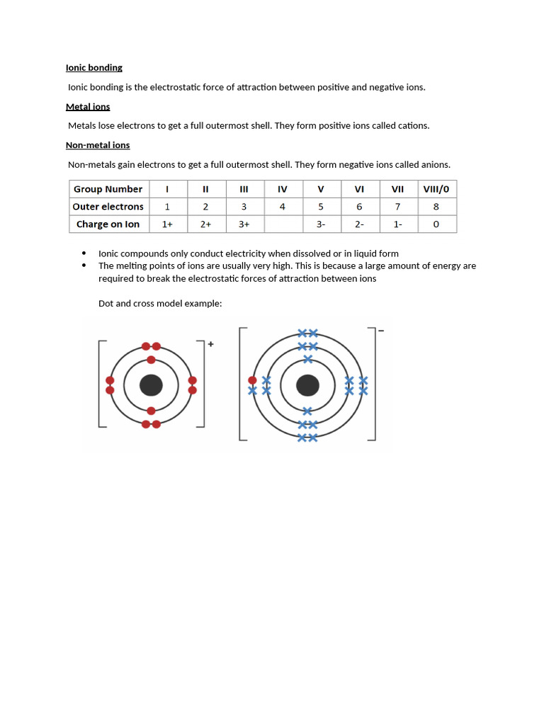 Chemistry Revision - Ionic Bonding | PDF
