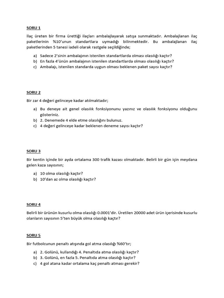 Olasılık2 Soru | PDF