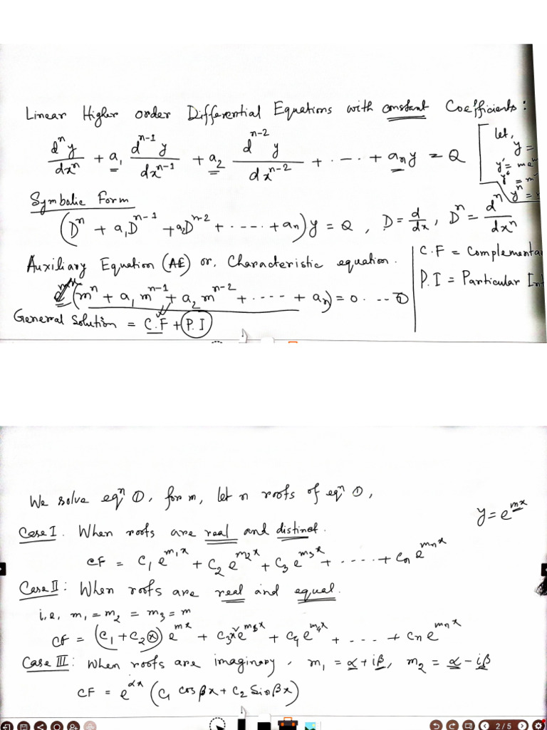 Higher Order Linear Differentiation | PDF