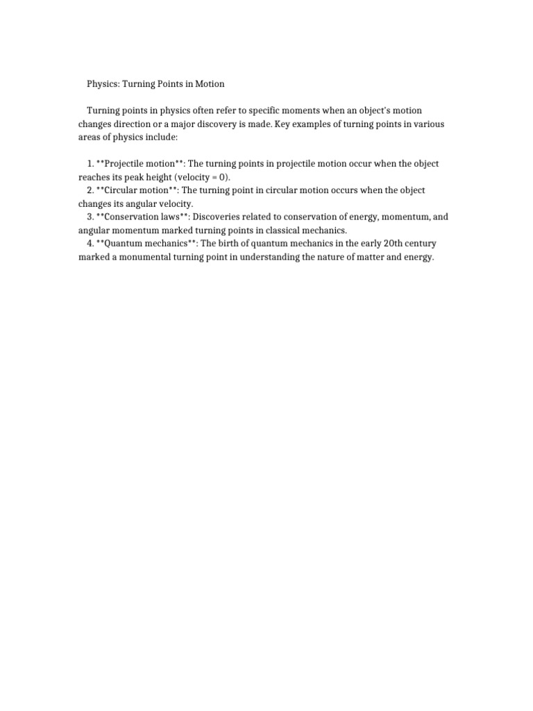 Physics Turning Points | PDF