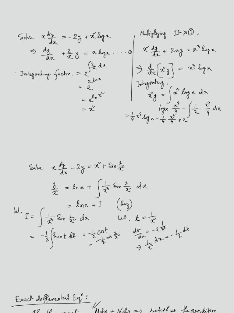 Integrating Factor and Exact Diff Eqn | PDF