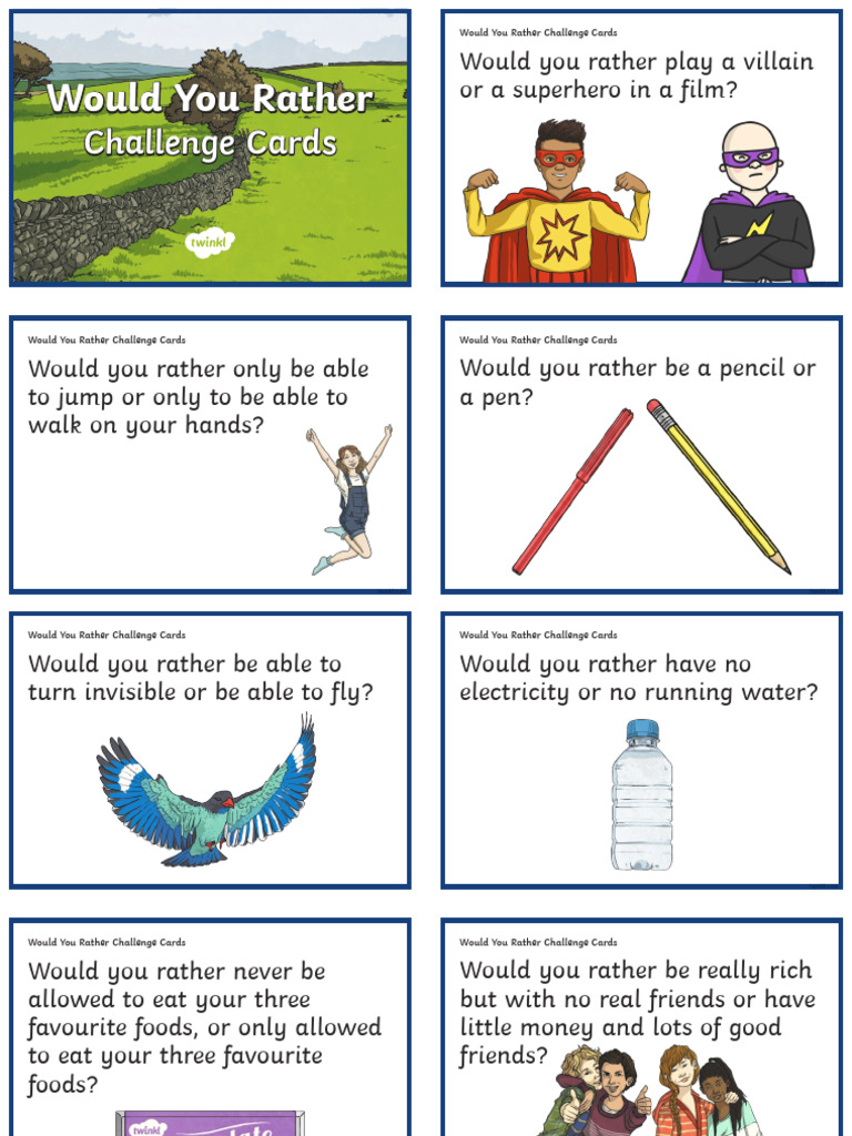Would You Rather Challenge Cards | PDF