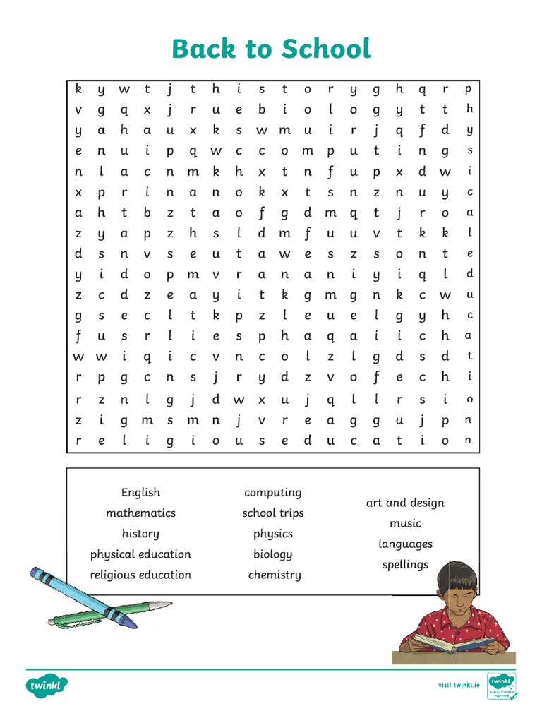 Year 6 Back To School Word Search | PDF