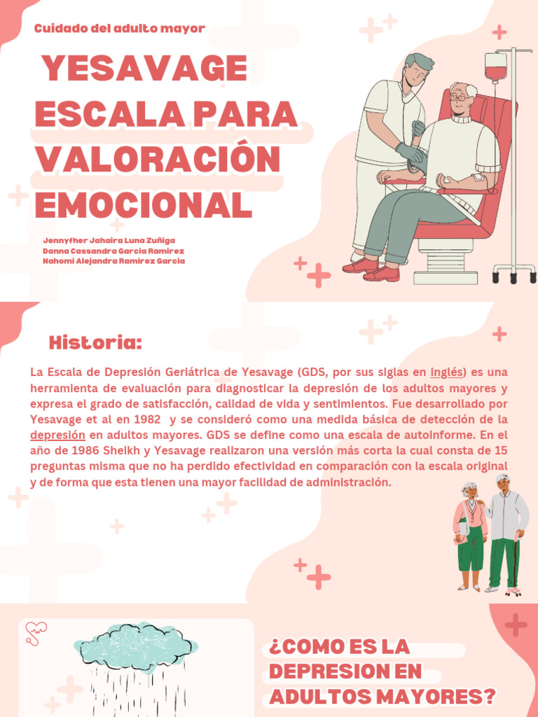 Presentacion Escala Yasavage | PDF | Depresión (estado de ánimo ...
