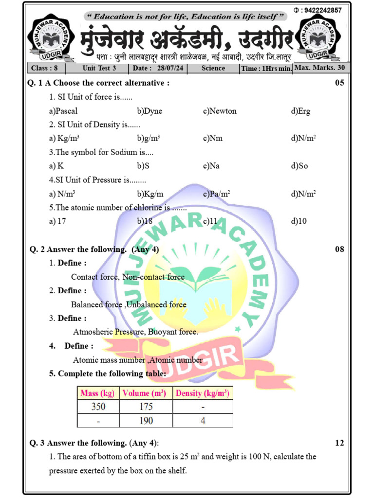 8th Unit Test3 | PDF