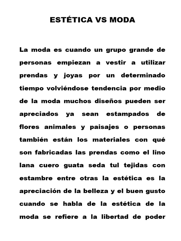 Convertir - Moda Vs Estetica - 20250317 | PDF | Moda | Estética