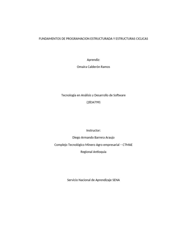 FUNDAMENTOS DE PROGRAMACION ESTRUCTURADA Y ESTRUCTURAS CICLICAS | PDF | Algoritmos ...
