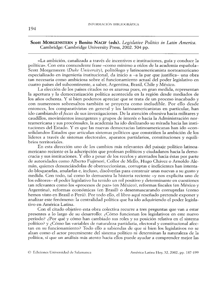 Legislative Politics in Latin | PDF