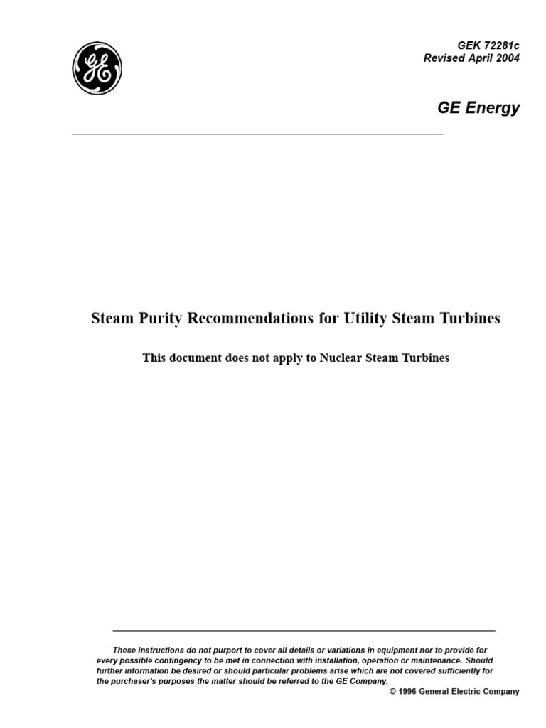 Steam Purity Guidelines for Utility Turbines | PDF | Steam | Boiler