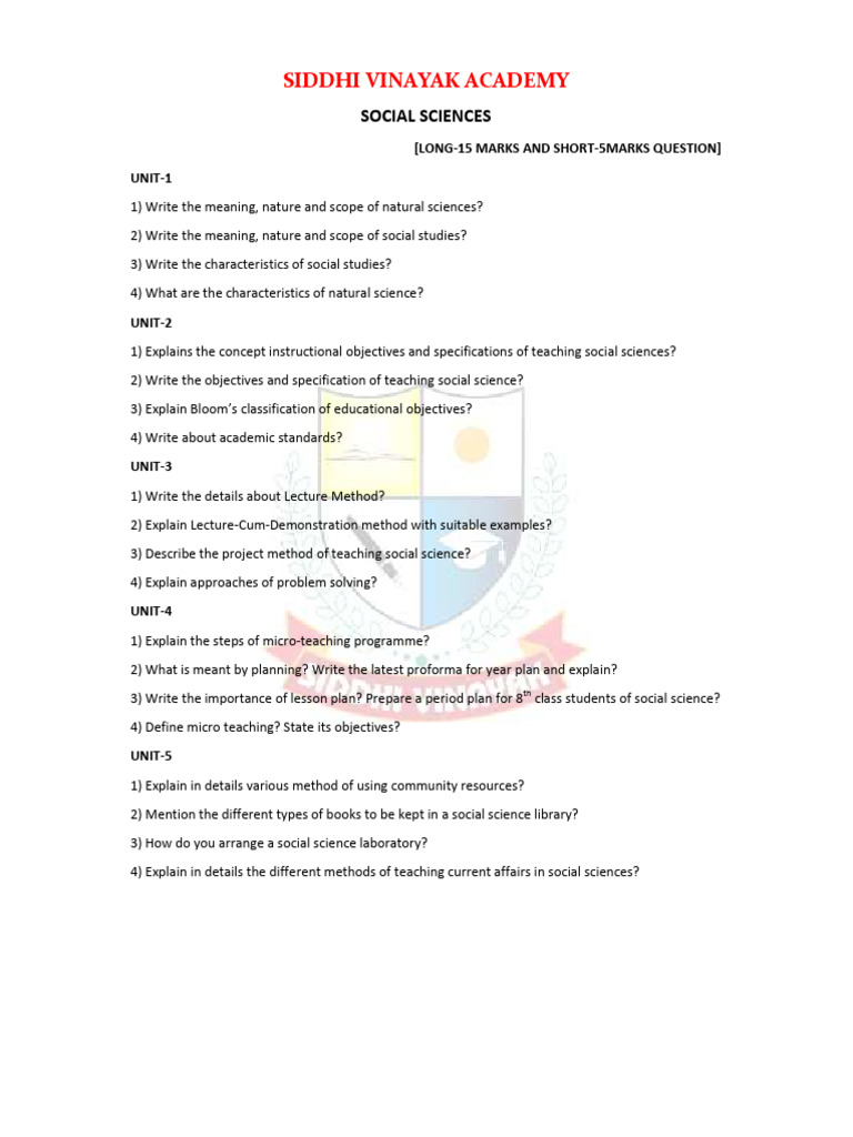 Social Sciences Teaching Methods Guide | PDF
