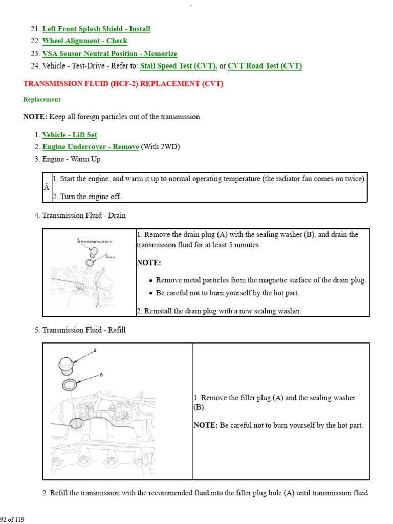Transmission Fluid Replace | PDF