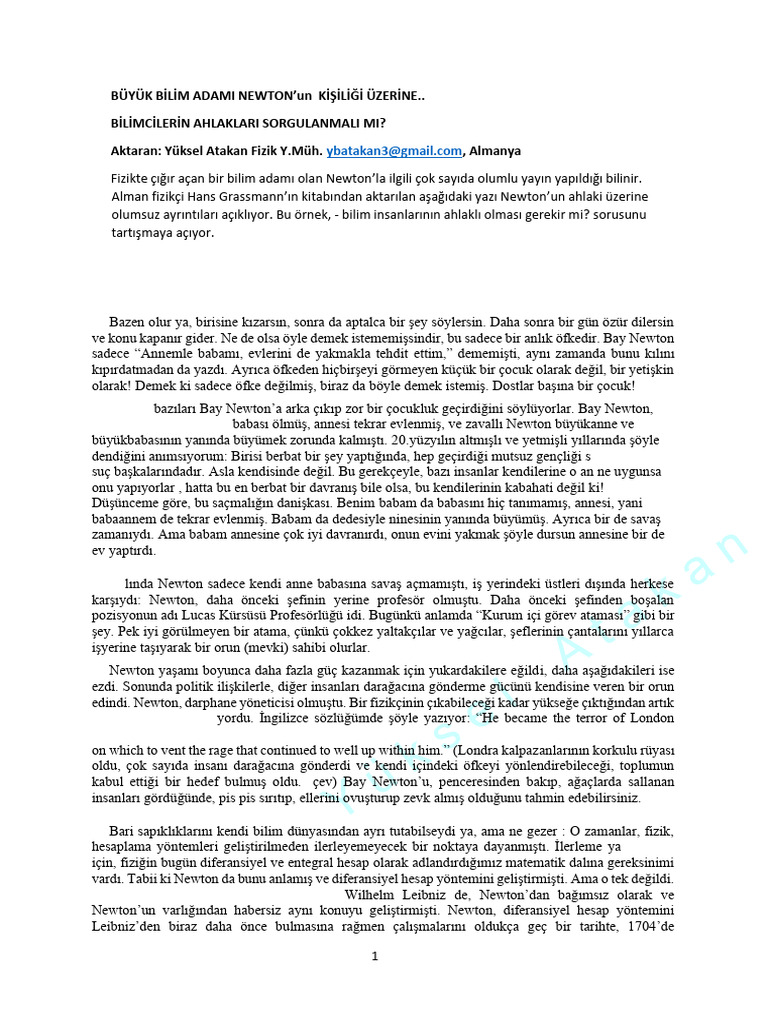 Buyuk Bilimci Newton | PDF