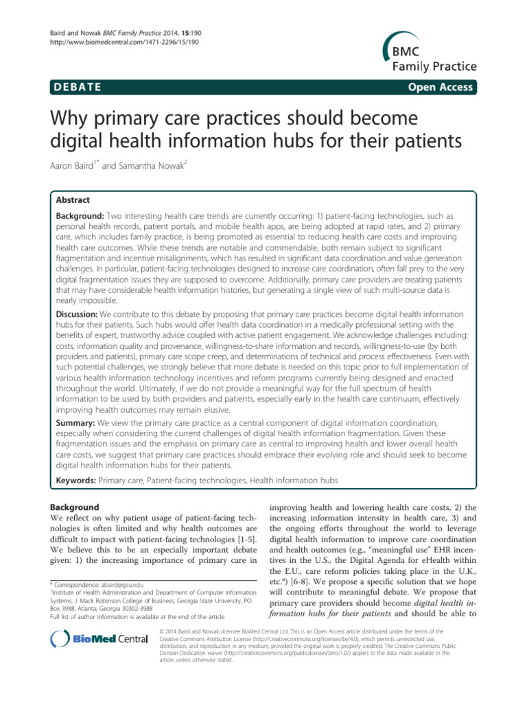 Why Primary Care Practices Should Become Digital Health | PDF | Primary ...