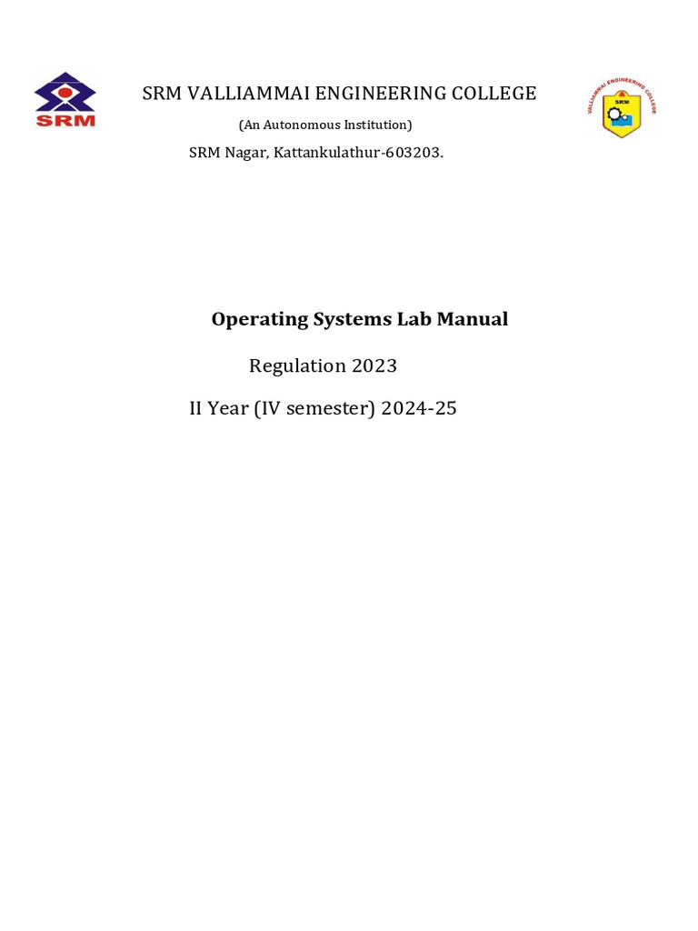 IT3464_Operating System_Lab Manuel 2024-25 | PDF | Computer File | Computing
