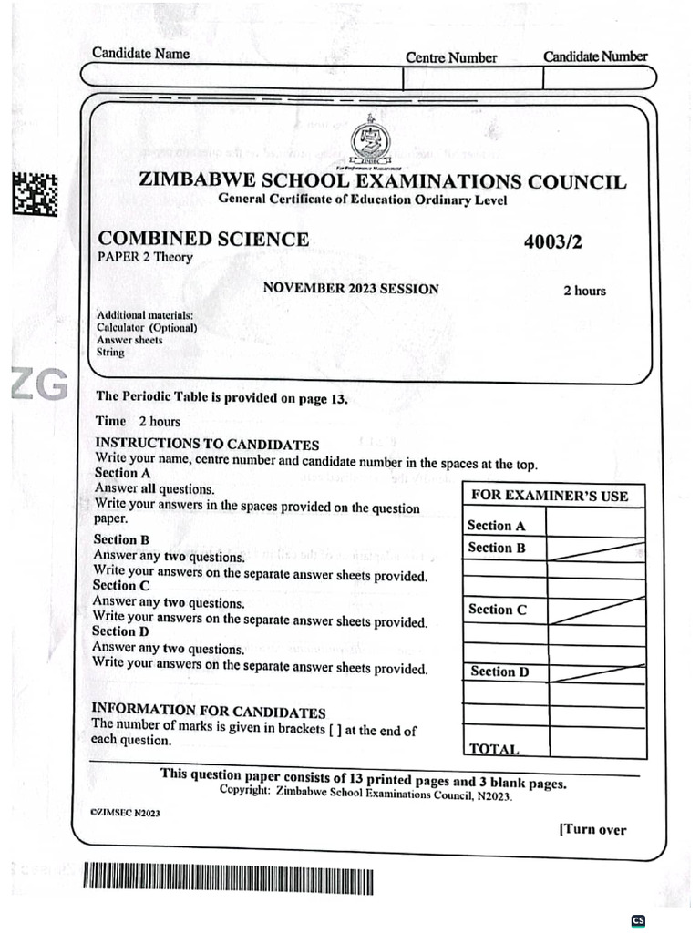 COMB_SCIE_N2023_P2 | PDF