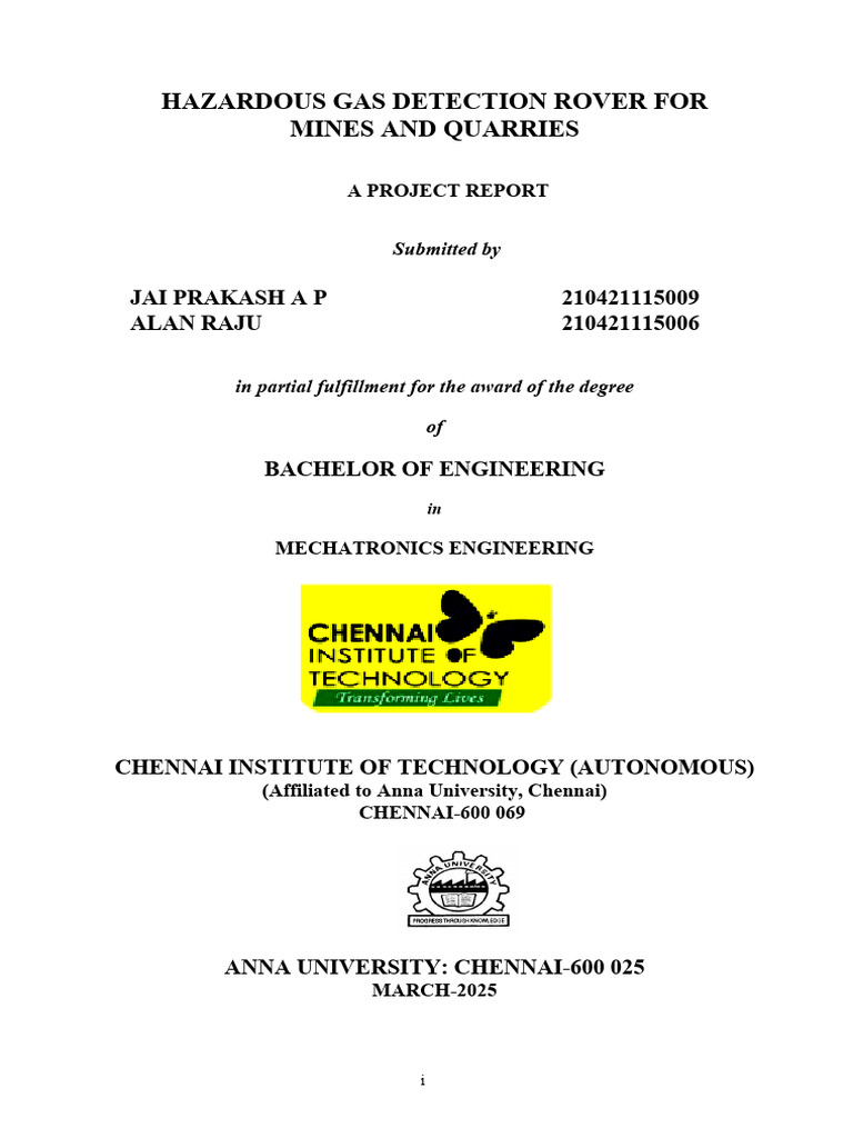 Project Report - Hazardous Gas Monitor in Mines | PDF | Air Pollution ...