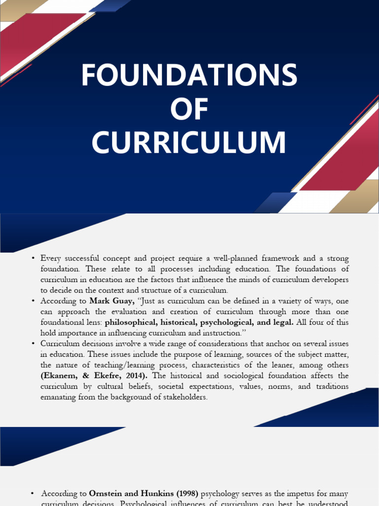 Foundations of Curriculum Dimensions | PDF | Curriculum | Psychology