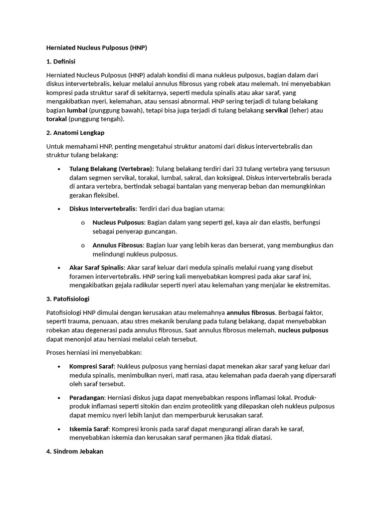 Herniated Nucleus Pulposus | PDF