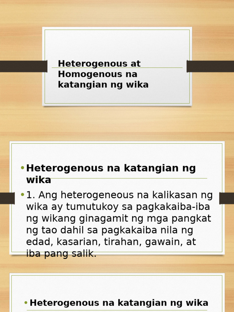Heterogenous at Homogenous Na Wika1 | PDF