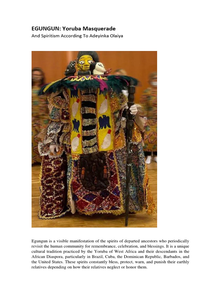 EGUNGUN Yoruba Masquerade | PDF